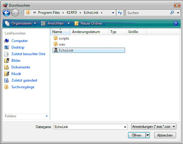 EchoLink und Windows Vista